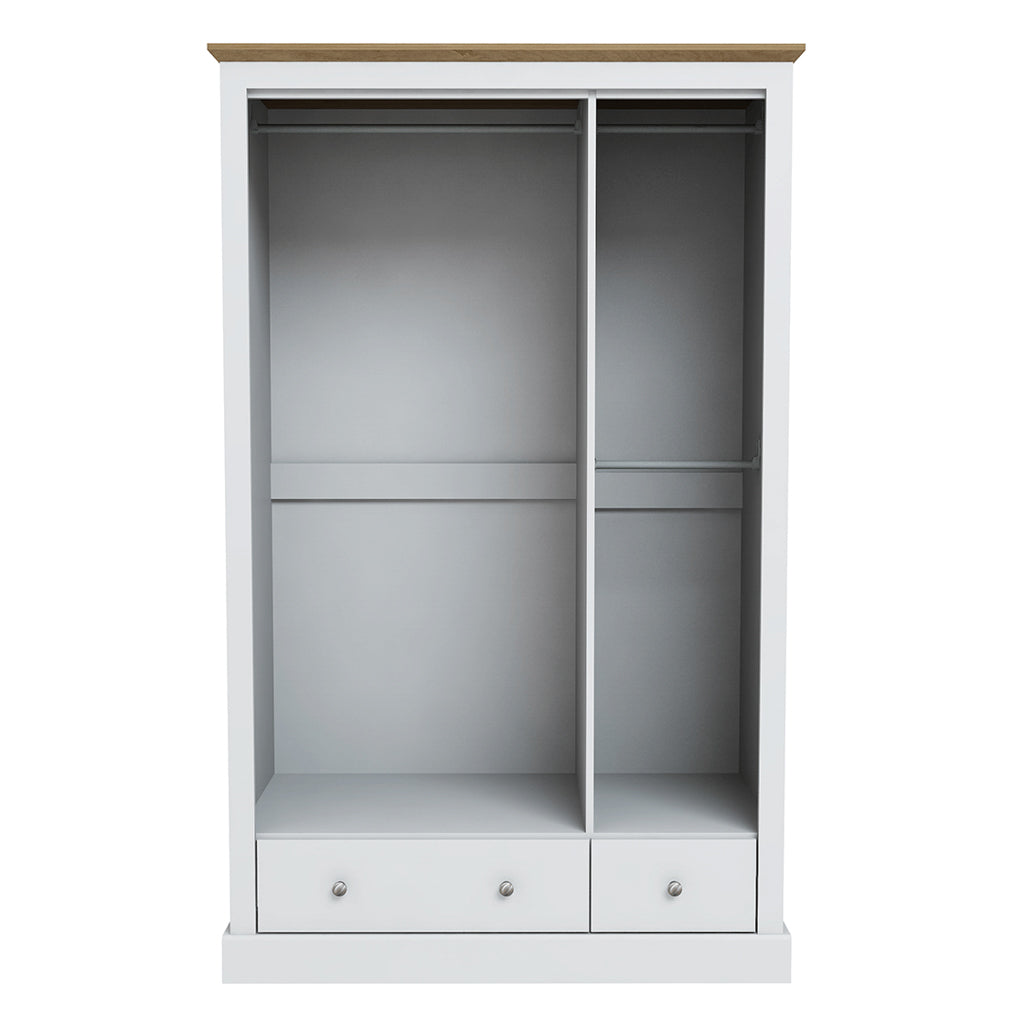 Devon White Triple Wardrobe (DEVROBE3DWHI*) - L.P.D – Interior Home Decor